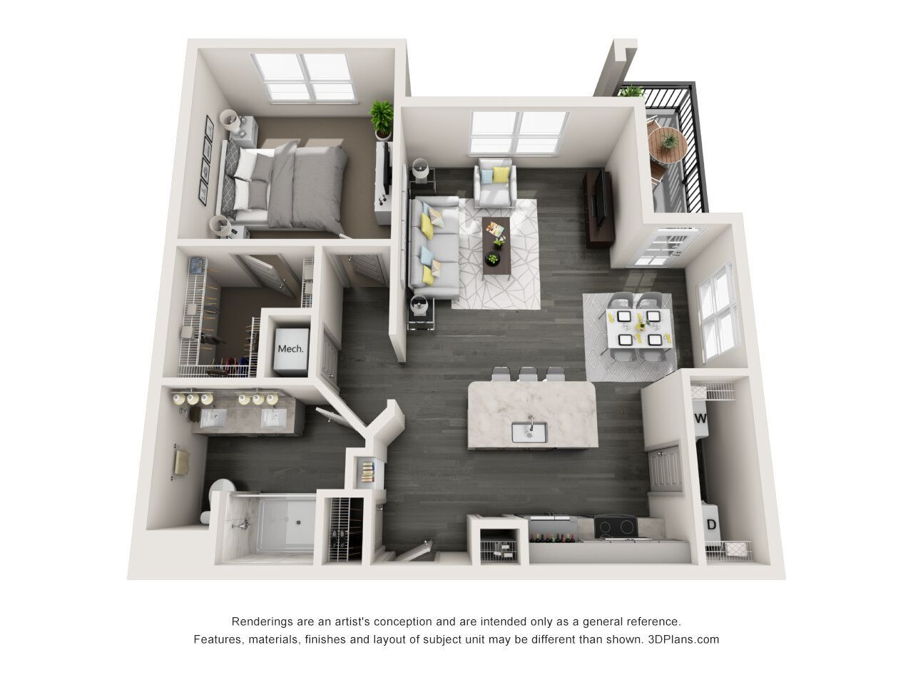 Charming 818 Sq Ft 1-Bedroom Apartment at Flats at Springhurst ...